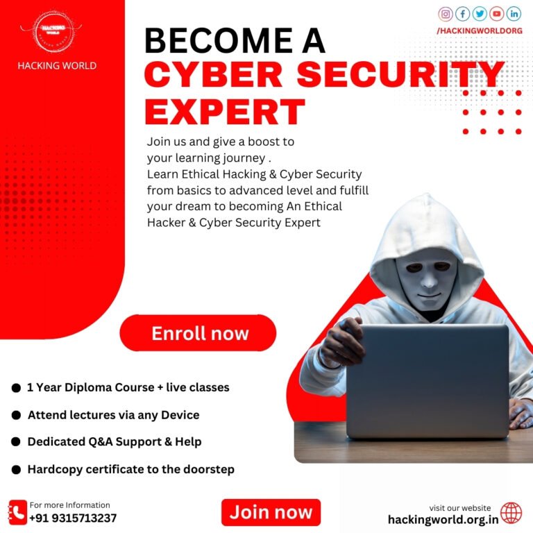 1 Year Diploma Course In Cyber Security - HACKING WORLD